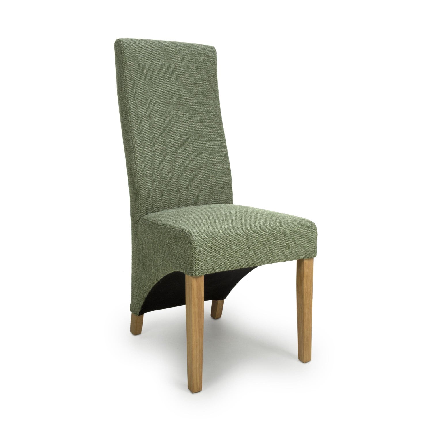 Green Fabric Weave Wave Back Dining Chair Wooden Legs – The Mill Furniture Outlet